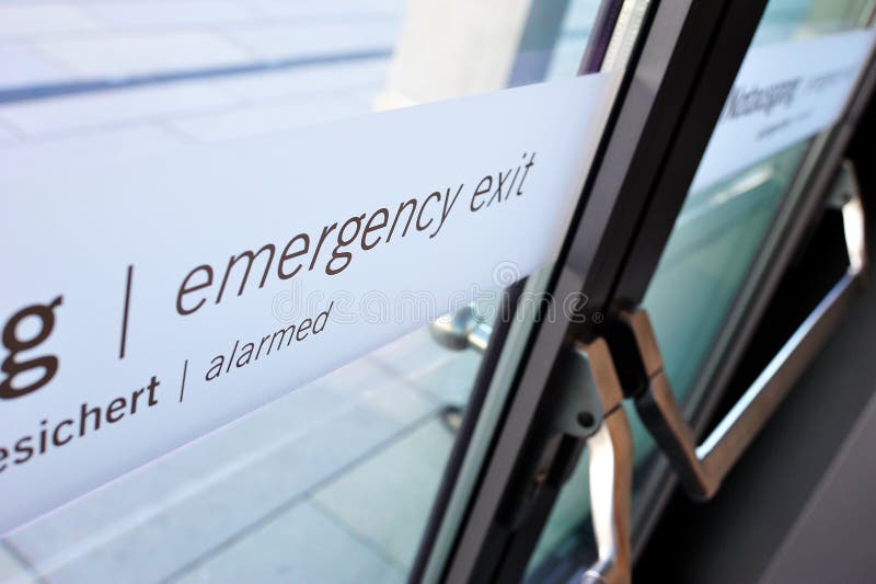 Emergency exit doors stock photo. Image of busines, modern - 21231032