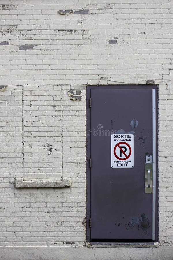 Emergency Exit Door on Alleyway Stock Photo - Image of alley, city ...