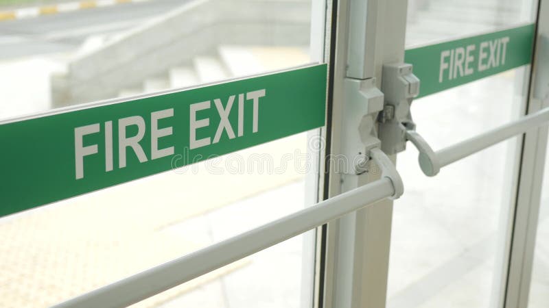 Emergency Exit Door Inside of a Building Stock Footage - Video of ...