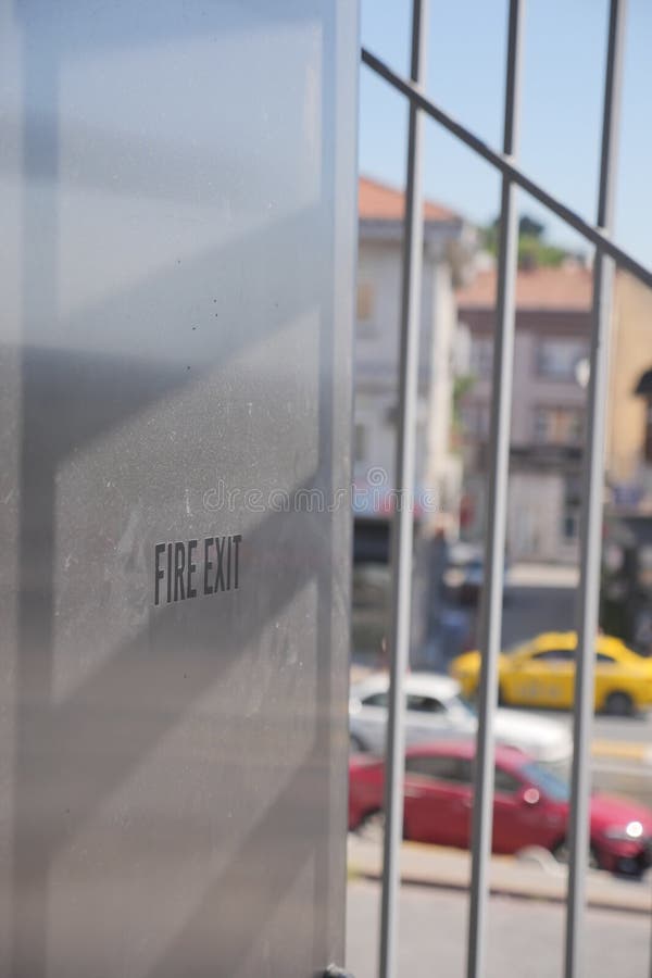 Emergency Exit Door Inside of a Building Stock Image - Image of push ...