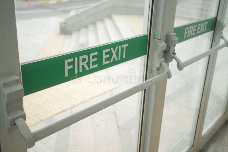 Emergency Exit Door Inside of a Building Stock Image - Image of ...