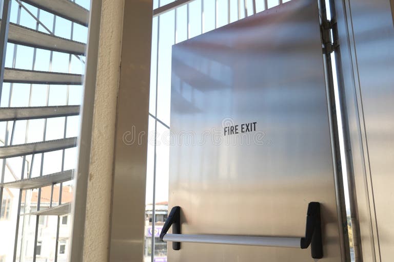 Emergency Exit Door Inside of a Building Stock Image - Image of exit ...