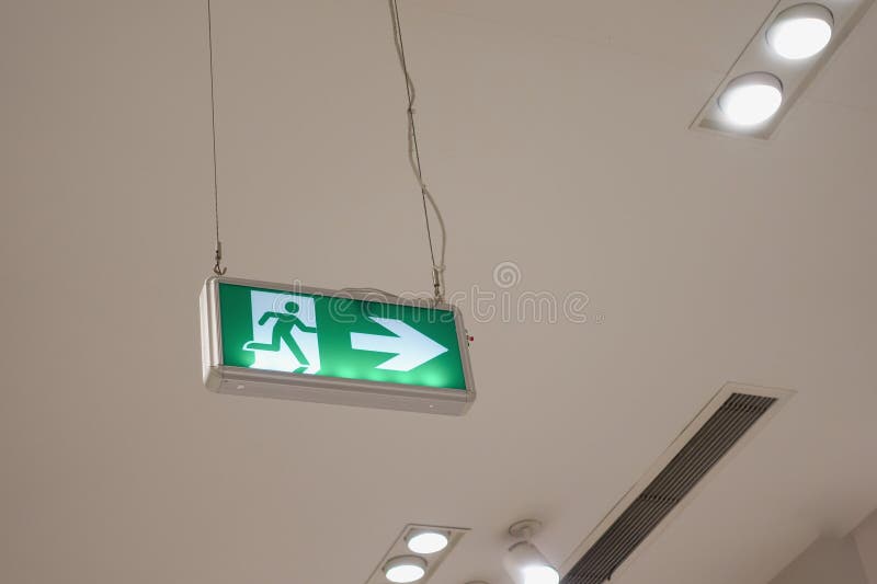 Emergency Exit Door Inside of a Building Stock Image - Image of sign ...