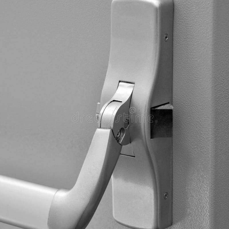 Emergency exit door stock image. Image of glow, handles - 22460443