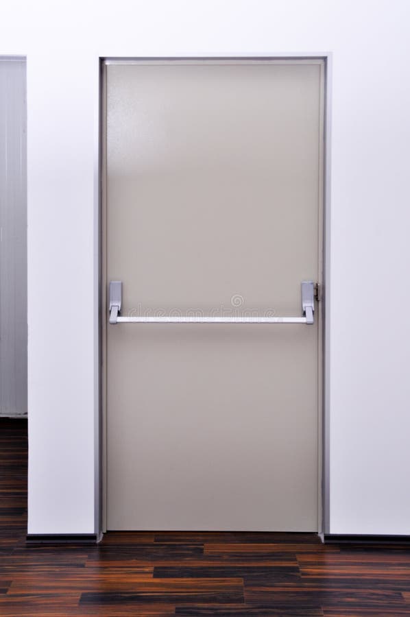 Emergency Exit Door. Push Bar and Rail for Panic Exit Stock Image ...