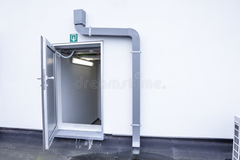 Emergency exit door stock image. Image of closed, interior - 74229177