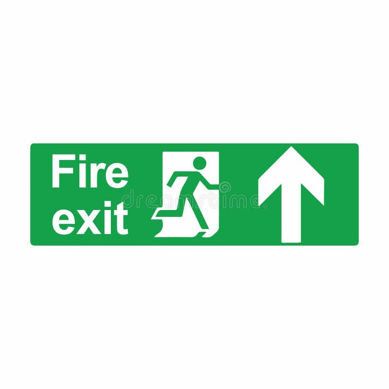 Fire Exit Sign Vector Design Isolated on White Background Stock Vector ...