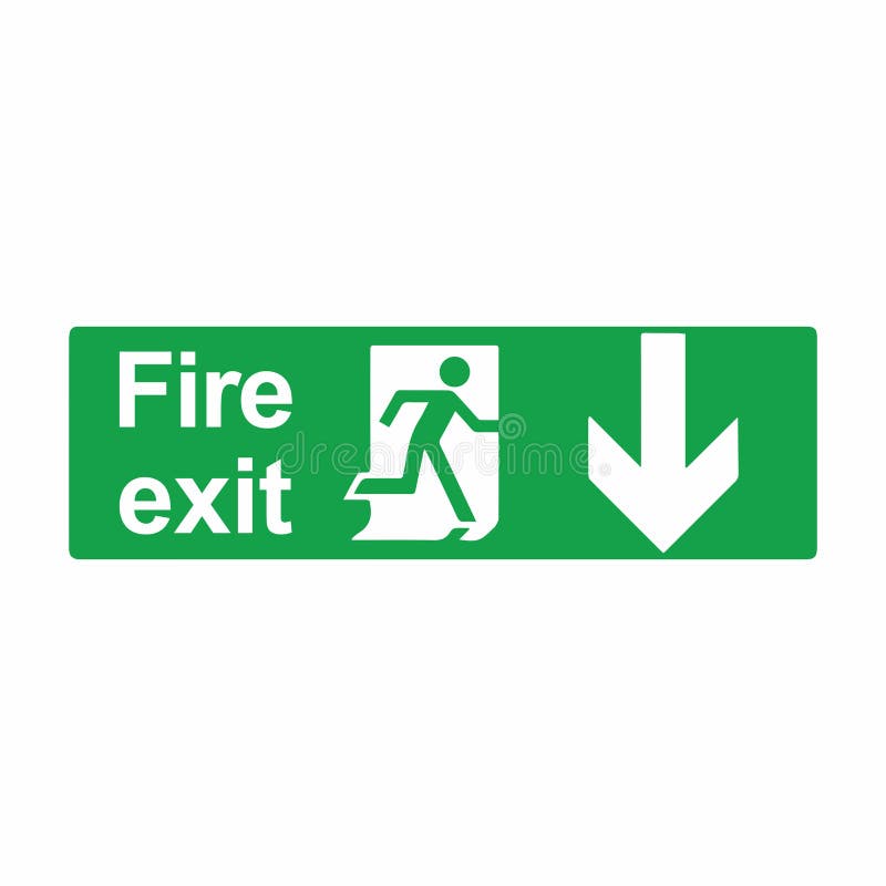 Emergency Exit Or Fire Exit Sign Vector Design Stock Vector