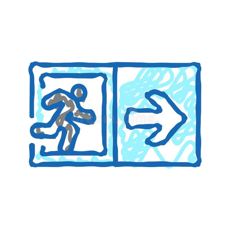 Emergency Exit Icon Doodle Illustration Stock Illustration ...