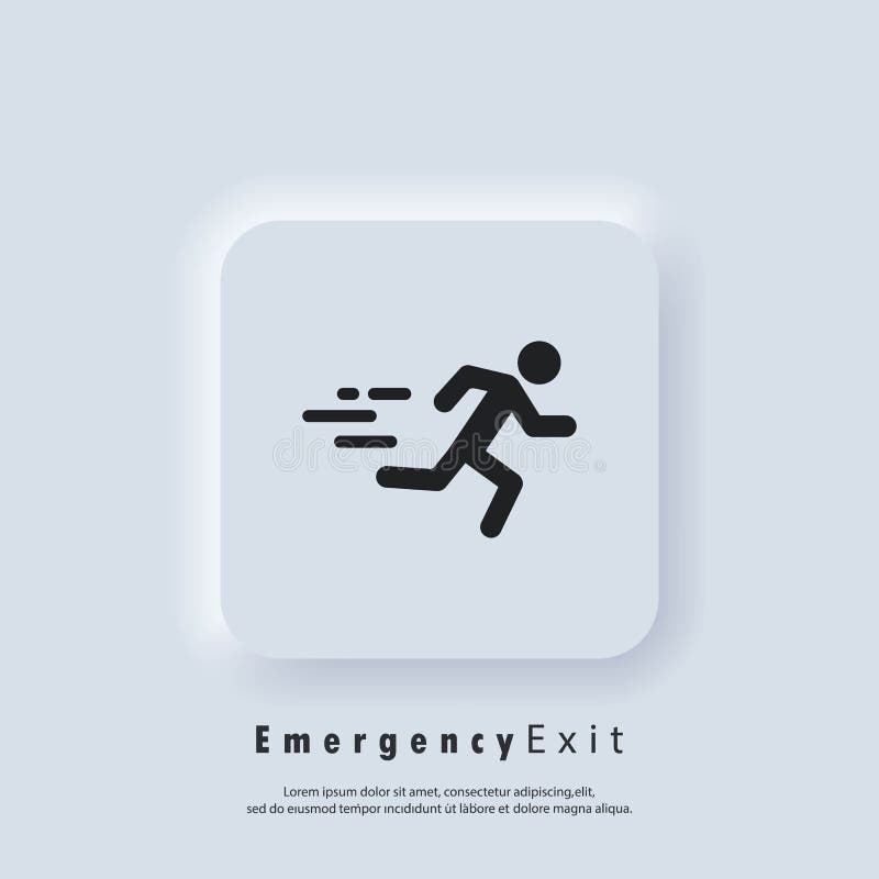 Emergency Exit Icon. Fire Door, Safe Way, Escape. Fire Exit. Vector ...