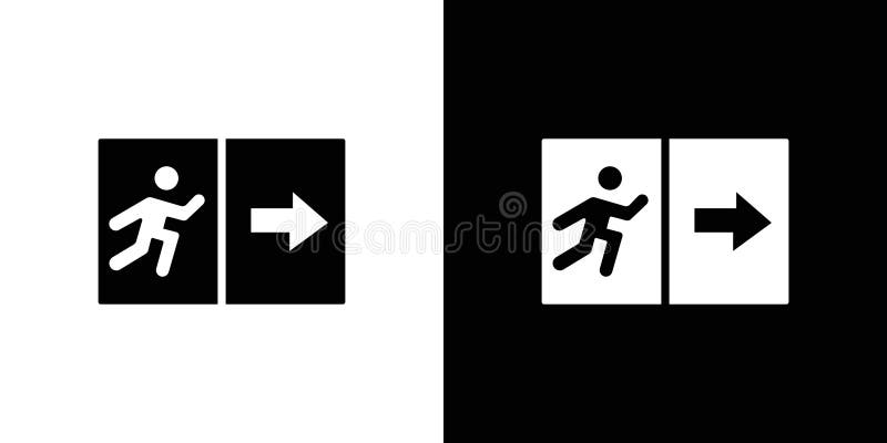 Emergency Exit Icon Logo Set Vector Stock Vector - Illustration of risk ...