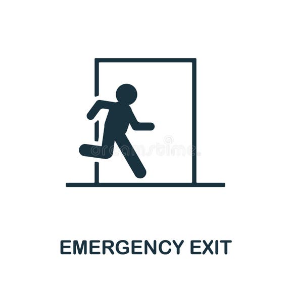 Emergency Exit Icon. Monochrome Simple Element from Mall Collection ...