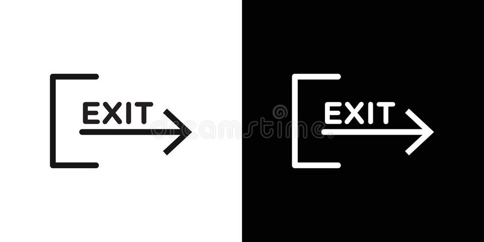 Emergency Exit Icon Black Line Art Vector Stock Illustrations – 375 ...