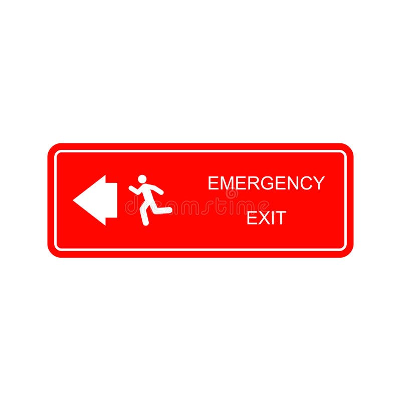 Emergency exit icon vector stock illustration. Illustration of banner ...