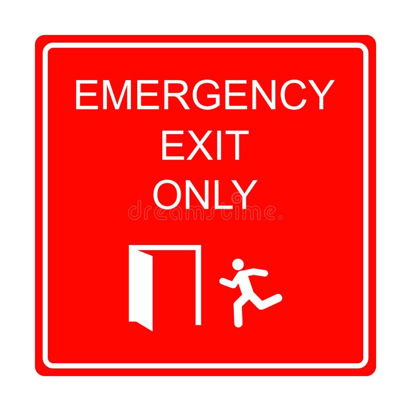 Emergency exit icon vector stock illustration. Illustration of flat ...