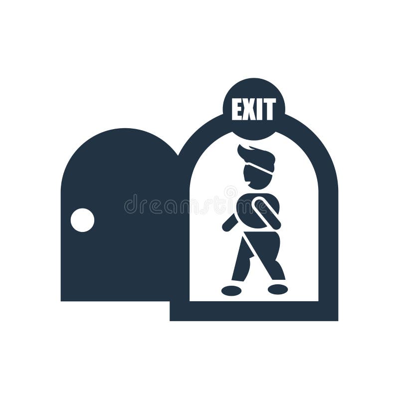 Emergency Exit Icon Vector Isolated on White Background, Emergency Exit ...