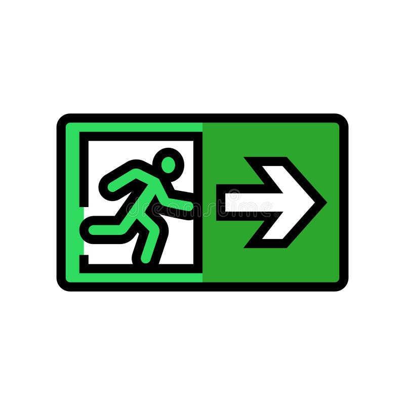 Emergency Exit Information Color Icon Vector Illustration Stock ...