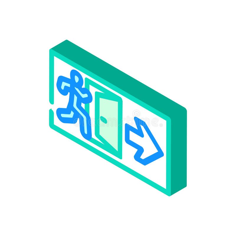 Emergency Exit Information Isometric Icon Vector Illustration Stock ...