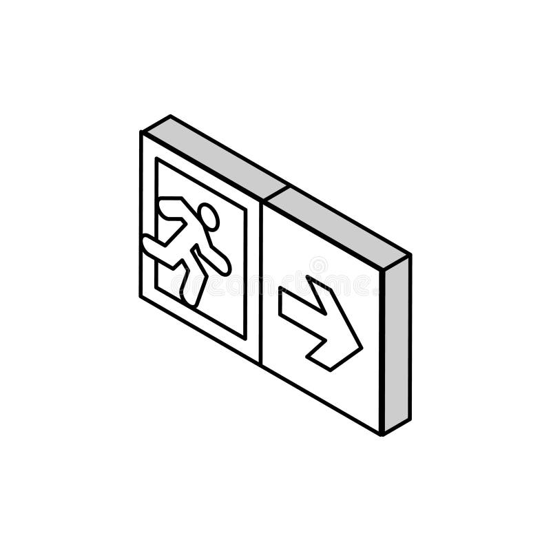 Emergency Exit Isometric Icon Vector Illustration Stock Vector ...