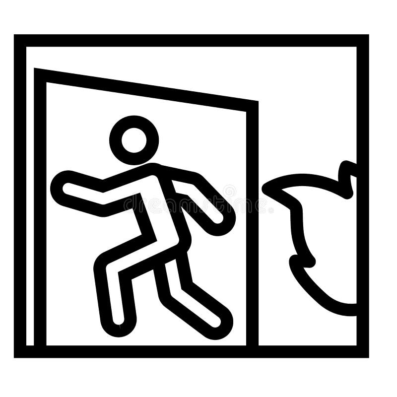 Emergency Exit Line Icon. Fire Exit Vector Illustration Isolated on ...