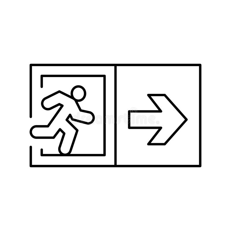 Emergency Exit Line Icon Vector Illustration Stock Vector ...