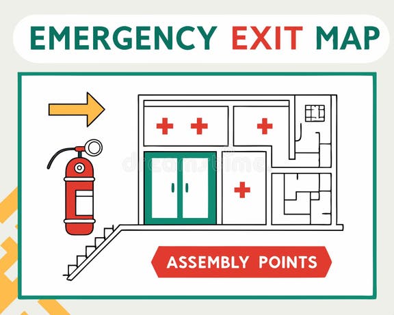 Emergency Exit Map Design Vector Illustration Stock Vector ...