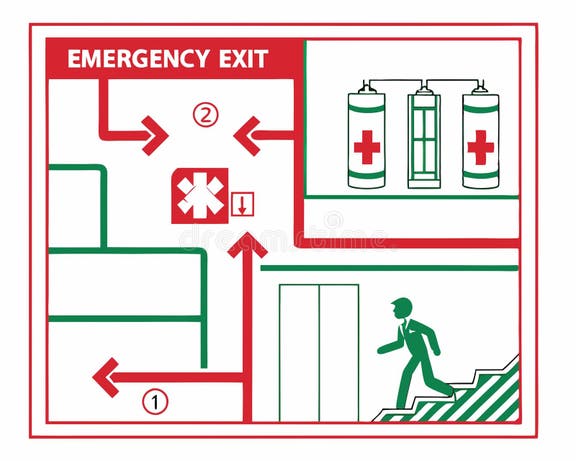 Emergency Exit Map Design Vector Illustration Stock Vector ...