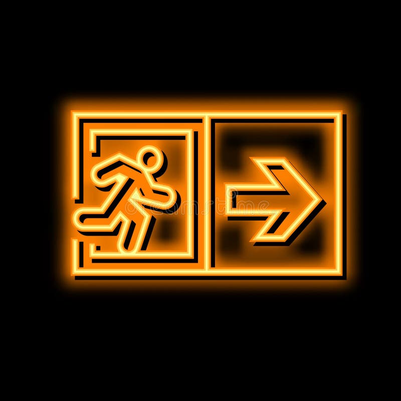 Emergency Exit Neon Glow Icon Illustration Stock Vector - Illustration ...