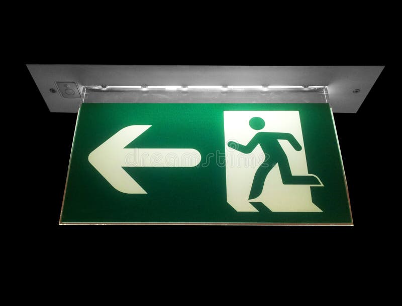 Emergency exit neon sign stock image. Image of corridor - 151715955