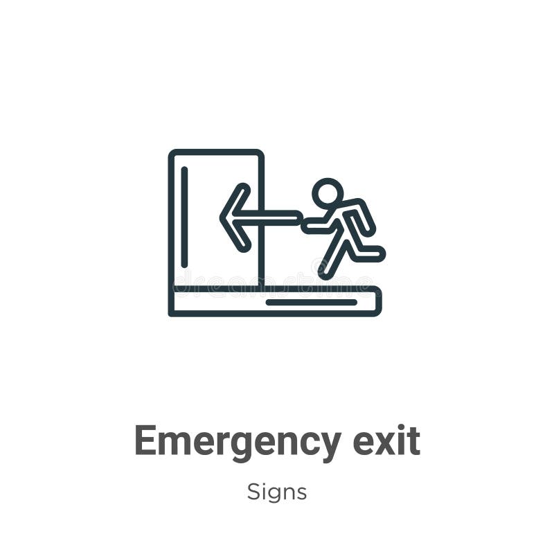 Emergency Exit Icon in Filled, Thin Line, Outline and Stroke Style ...