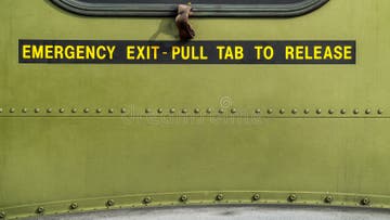 Emergency Exit - Pull Tab To Release Stock Photo - Image of emergency ...