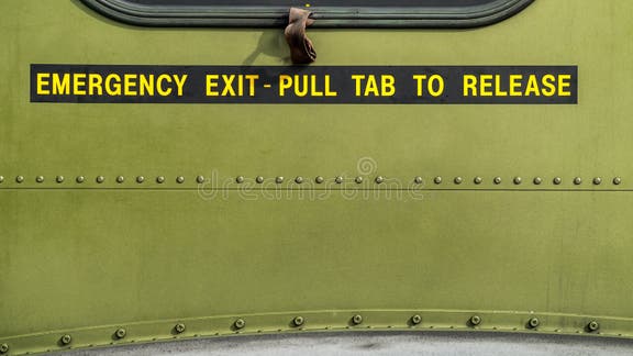 Emergency Exit - Pull Tab To Release Stock Photo - Image of emergency ...