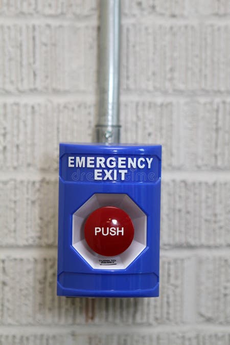 Emergency Exit Push Button stock photo. Image of operated - 12879794