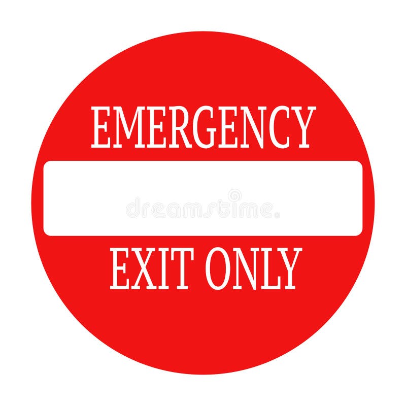 Emergency Exit only Red Notice Vector Illustration Stock Vector ...