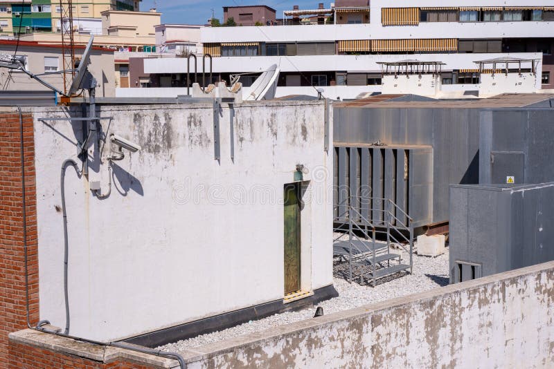 Emergency Exit on a Rooftop of a Building Stock Image - Image of ...