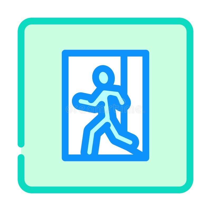Emergency Exit Safety Color Icon Vector Illustration Stock Vector ...