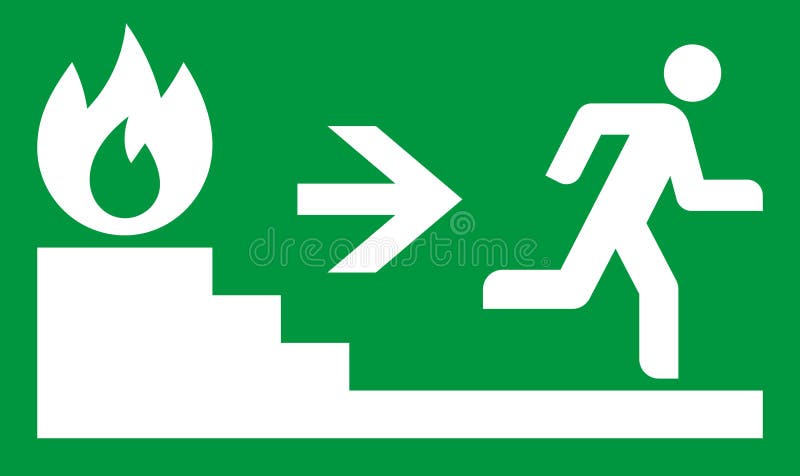 Emergency Exit. Safety Symbol Stock Illustration - Illustration of ...