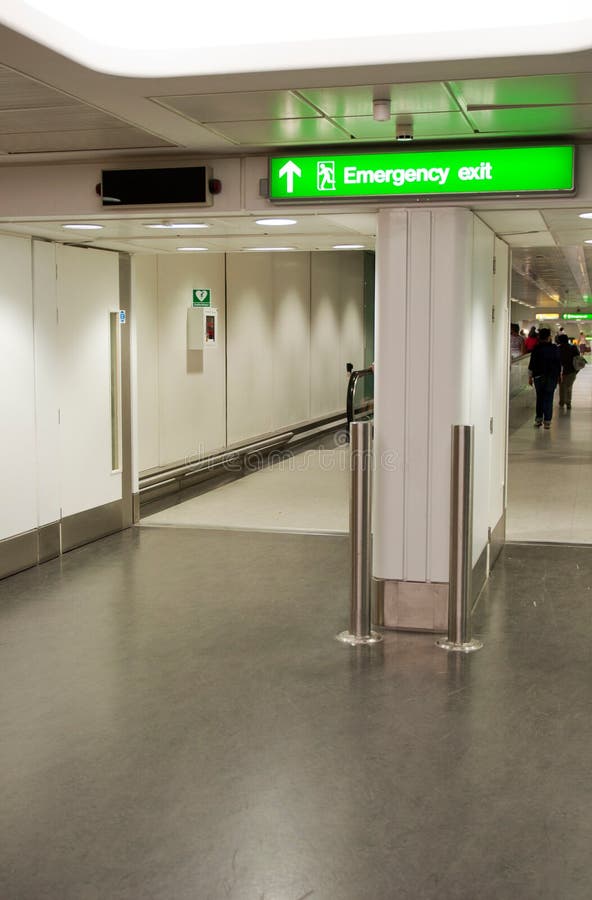 Emergency exit sign stock photo. Image of figure, security - 21088808