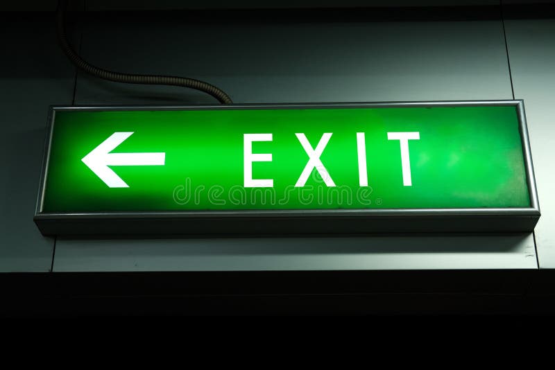 Emergency Exit Sign in the Building Stock Image - Image of danger, door ...