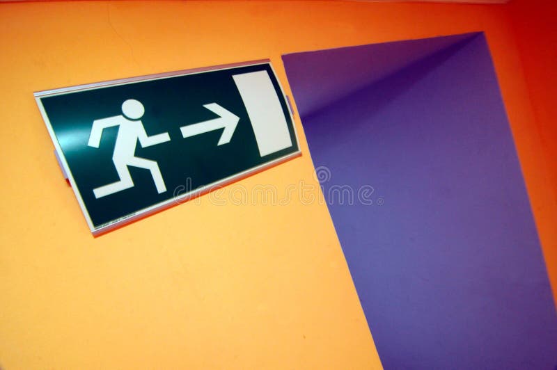 Emergency Exit Sign in a Building Stock Photo - Image of escape, health ...