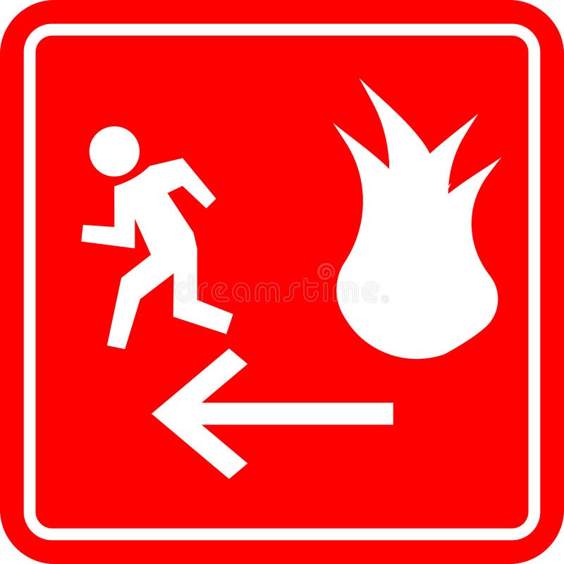 Fire Escape. Emergency Exit Sign in Case of Fire Stock Vector ...