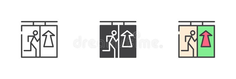 Emergency Exit Sign Different Style Icon Set Stock Vector ... Emergency Exit Sign Different Style Icon Set Stock Vector ...
