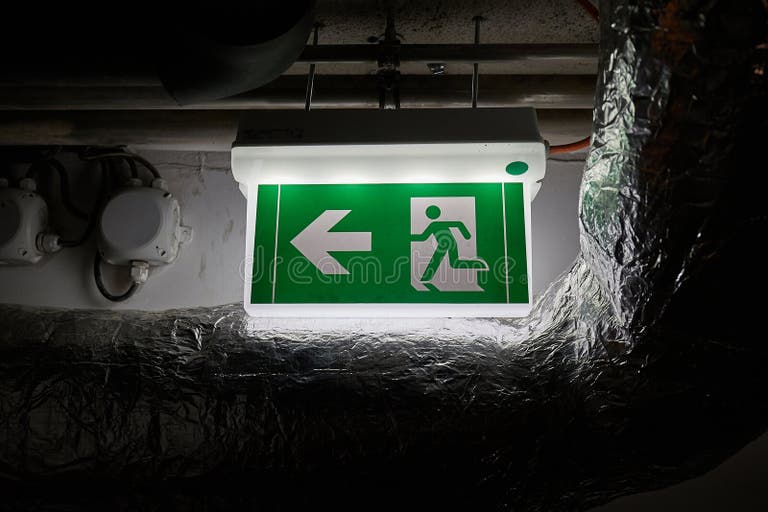 Emergency Exit Sign stock photo. Image of fire, guidance - 384032552