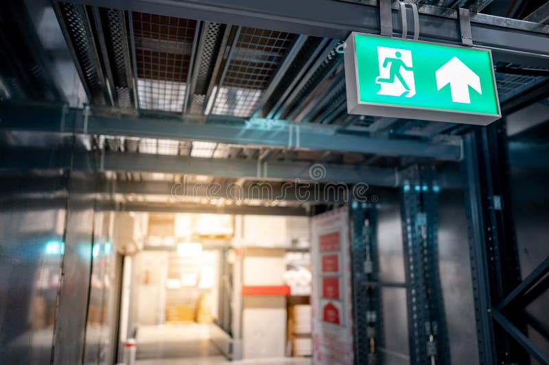 Emergency Exit Sign or Fire Exit Sign Stock Photo - Image of emergency ...