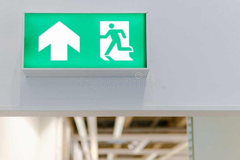 Emergency Exit Sign or Fire Exit Sign Stock Image - Image of ...