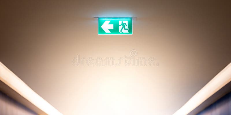 Emergency Exit Sign or Fire Exit Sign Stock Image - Image of bright ...