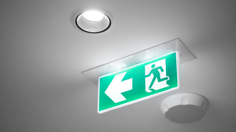Emergency Exit Sign or Fire Exit Sign Stock Image - Image of fire ...