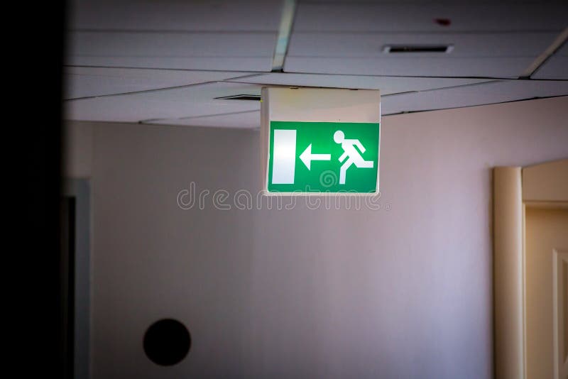 Emergency Exit Sign stock image. Image of services, buildings - 54942253