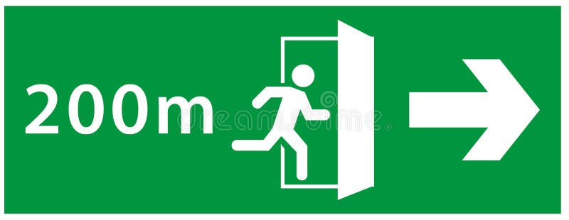 Emergency Exit Sign. Green Color. Warning Sign Plate Stock Vector ...