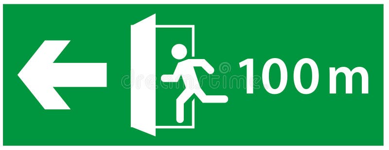 Emergency Exit Sign. Green Color. Warning Sign Plate Stock Vector ...